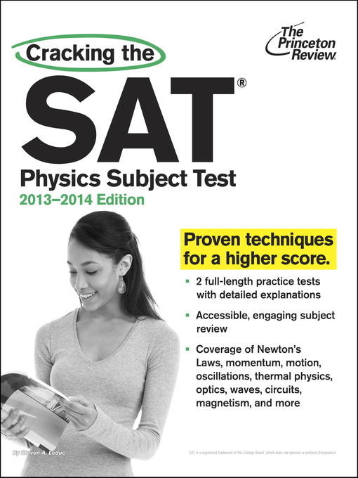 Libby - Cracking the SAT Physics Subject Test, 2013-2014 Edition
