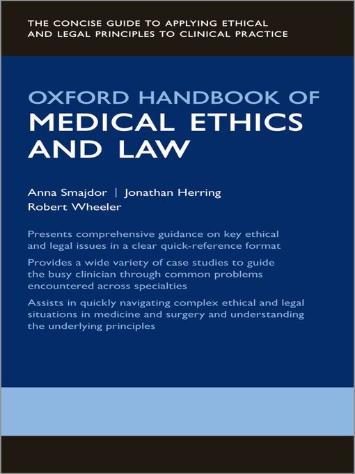 Oxford Handbook of Medical Ethics and Law - Libby